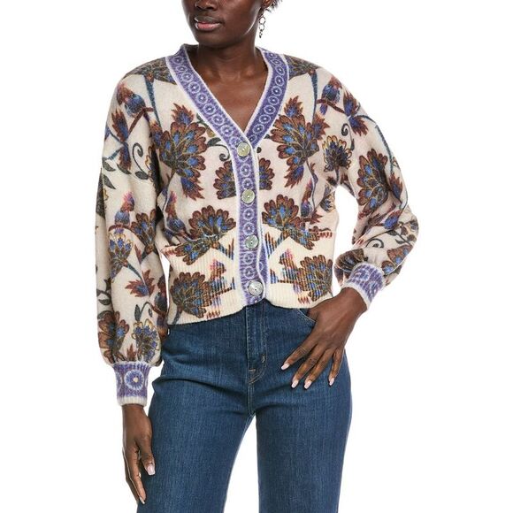 FARM Rio | Sweaters | Farm Rio Womens Ainika Maxi Floral Knit Wool ...